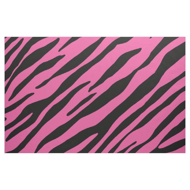 Pink Black Zebra Print Fabric | Zazzle