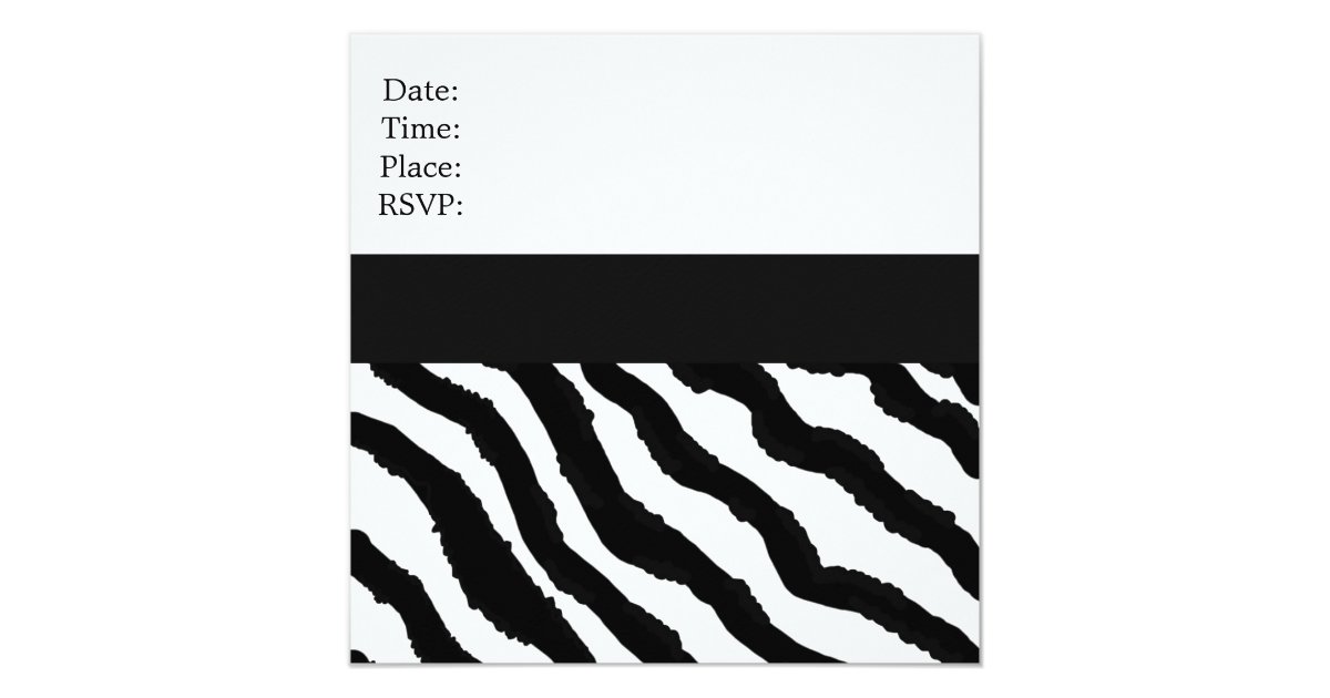 Templates For Invitations Zebra