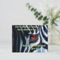 Zebra postcard | Zazzle