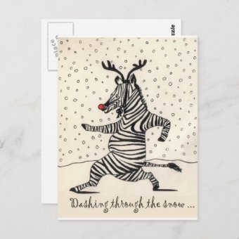 ZEBRA POSTCARD | Zazzle