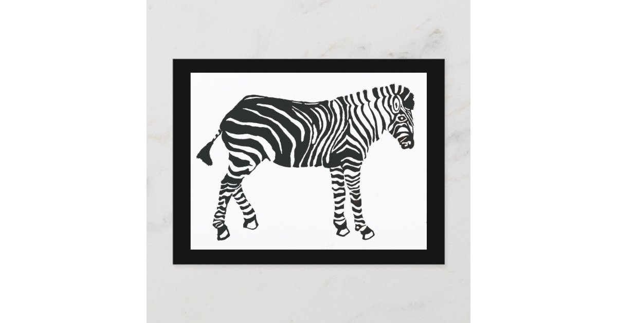 Zebra postcard | Zazzle