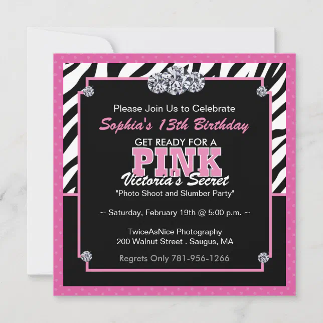 Zebra Print Birthday Party Invitation | Zazzle