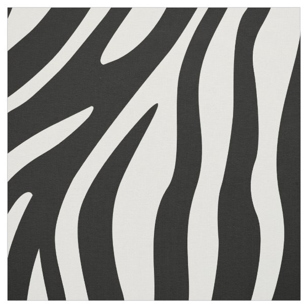 Zebra Print - Black and White Fabric | Zazzle.com