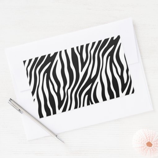 Zebra Print Black And White Stripes Pattern Rectangular Sticker | Zazzle