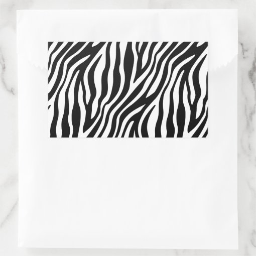 Zebra Print Black And White Stripes Pattern Rectangular Sticker | Zazzle