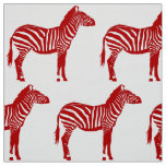 Zebra stripes - Deep Red and White Fabric | Zazzle.com
