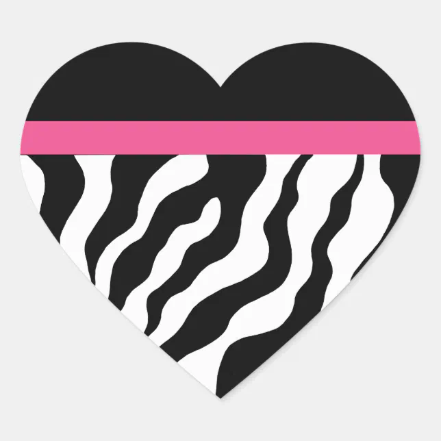 Zebra Print Heart Stickers | Zazzle