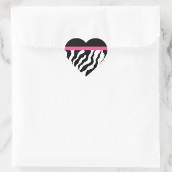 Zebra Print Heart Stickers | Zazzle