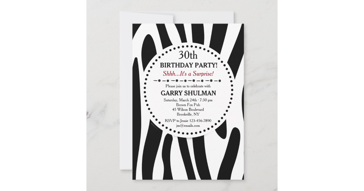 Zebra Print Invitation | Zazzle