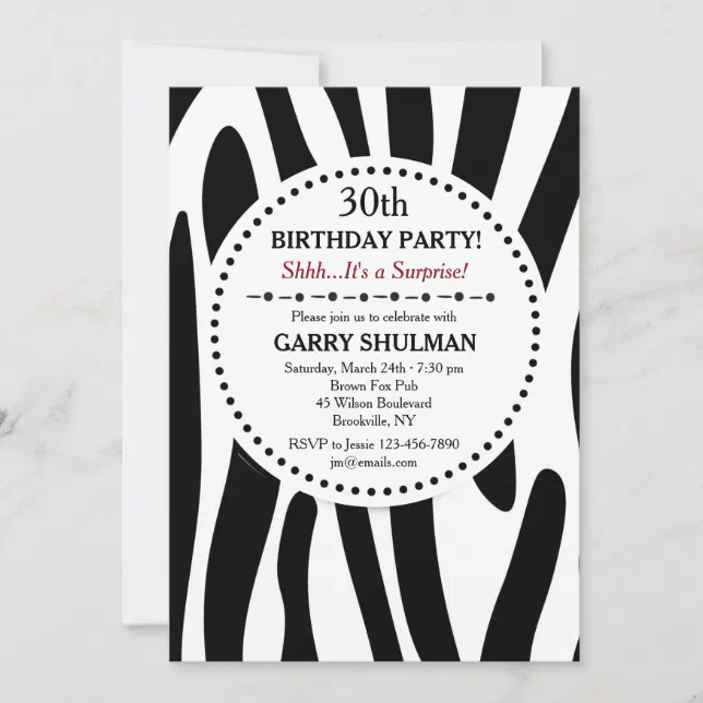 Zebra Print Invitation | Zazzle
