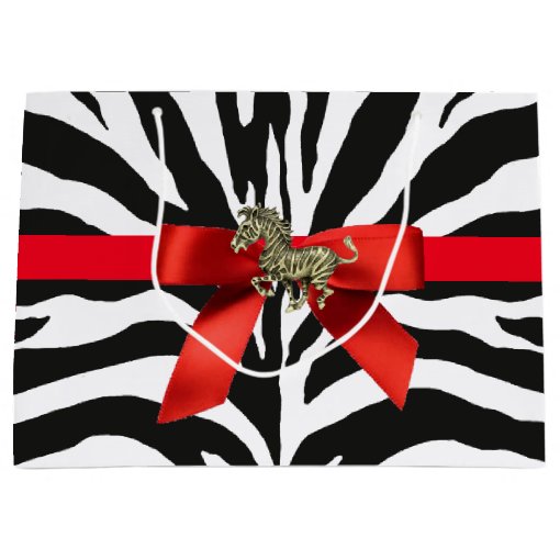 Zebra Print Large Gift Bag | Zazzle