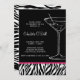 Zebra Print Martini Birthday Invitation | Zazzle
