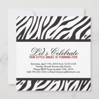 Zebra Print Party Invitation | Zazzle