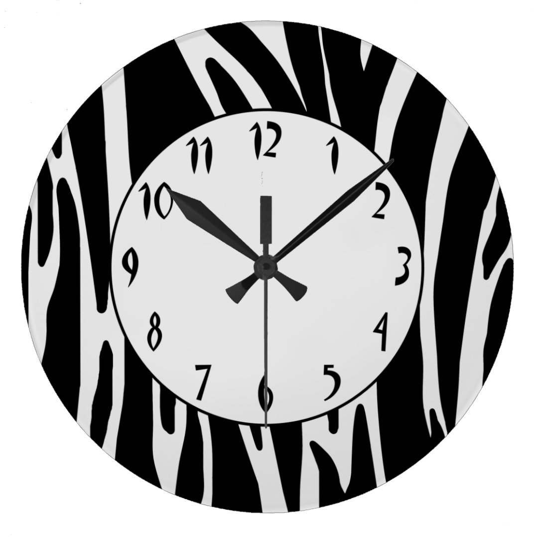 Zebra Print Pattern Wall Clock | Zazzle