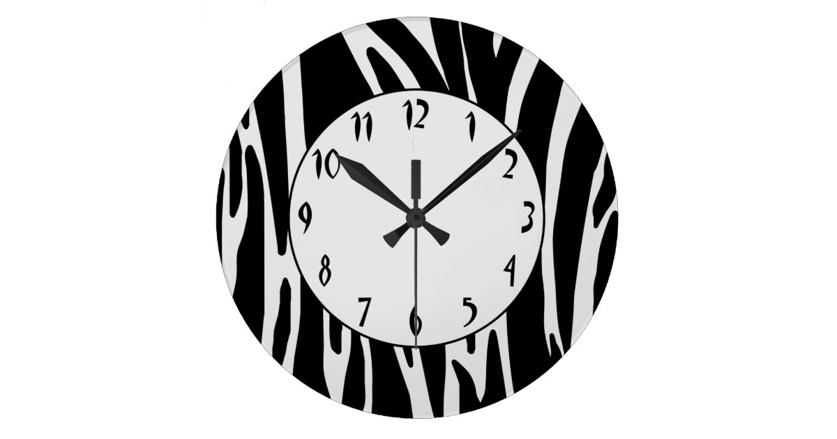 Zebra Print Pattern Wall Clock | Zazzle