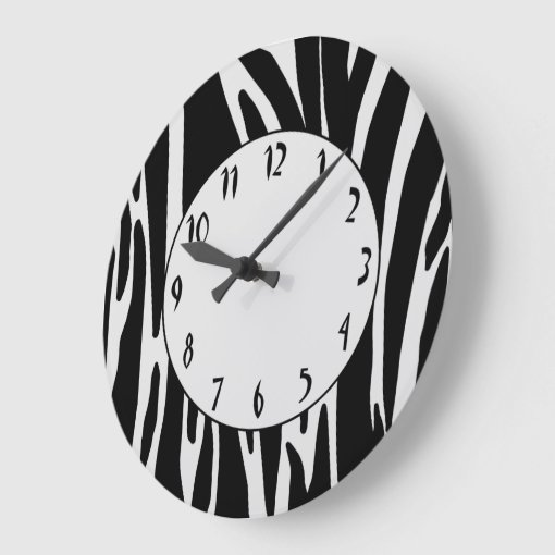 Zebra Print Pattern Wall Clock | Zazzle