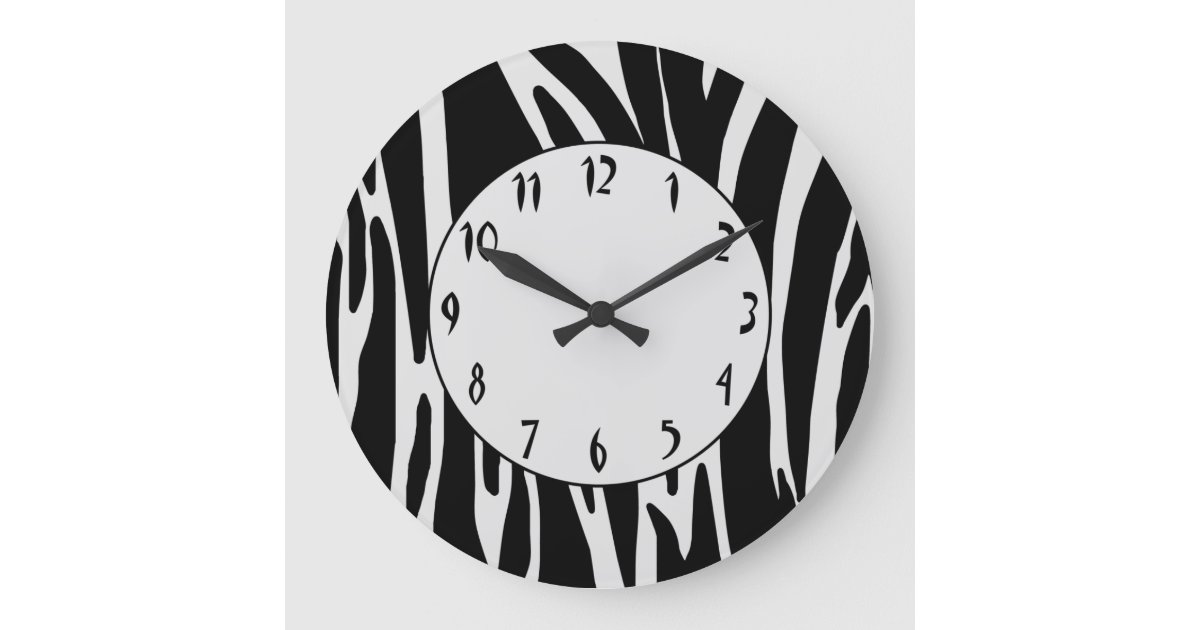 Zebra Print Pattern Wall Clock | Zazzle