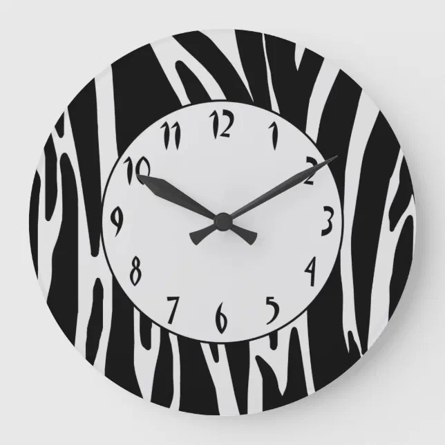 Zebra Print Pattern Wall Clock | Zazzle