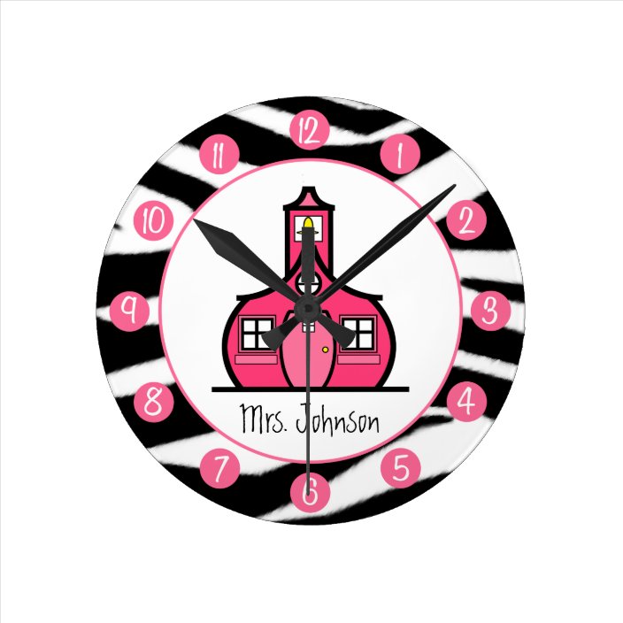 Zebra Print Personalized Clock For Teachers | Zazzle.com