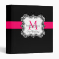 Zebra Print Pink Black Wedding Planner Binders | Zazzle