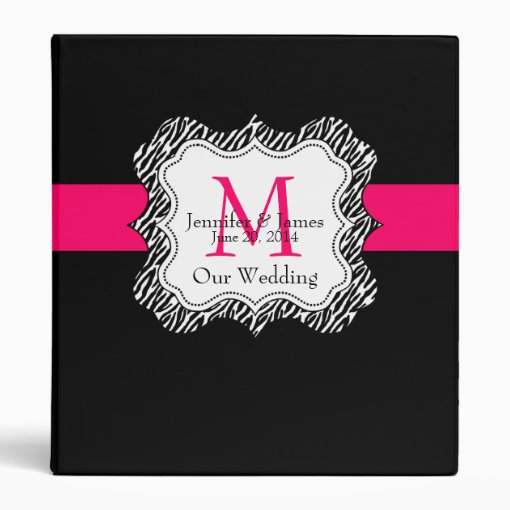 Zebra Print Pink Black Wedding Planner Binders | Zazzle