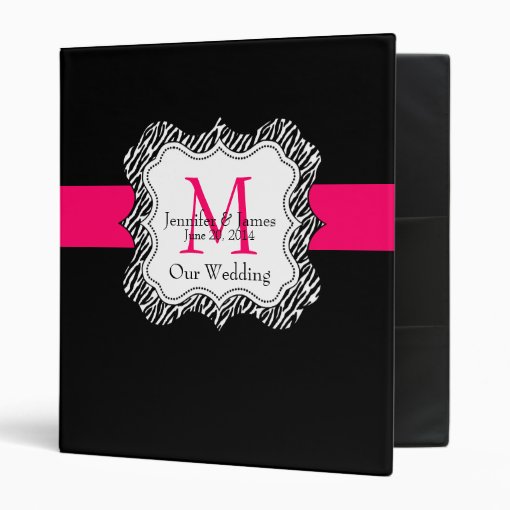 Zebra Print Pink Black Wedding Planner Binders | Zazzle