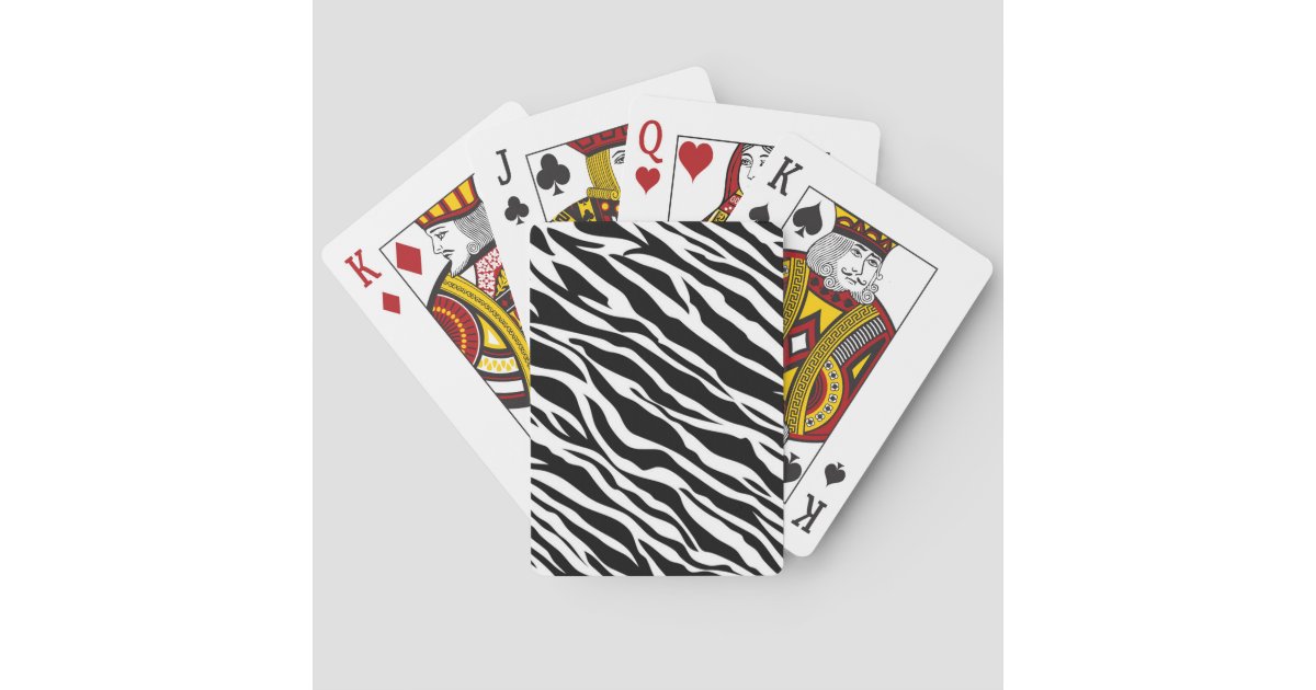 Zebra Print Playing Cards | Zazzle