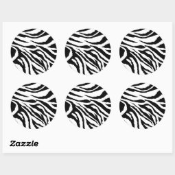 Zebra Print Round Stickers | Zazzle