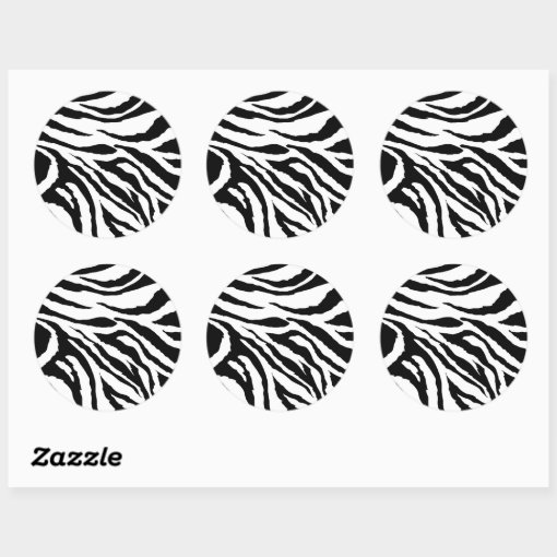 Zebra Print Round Stickers | Zazzle