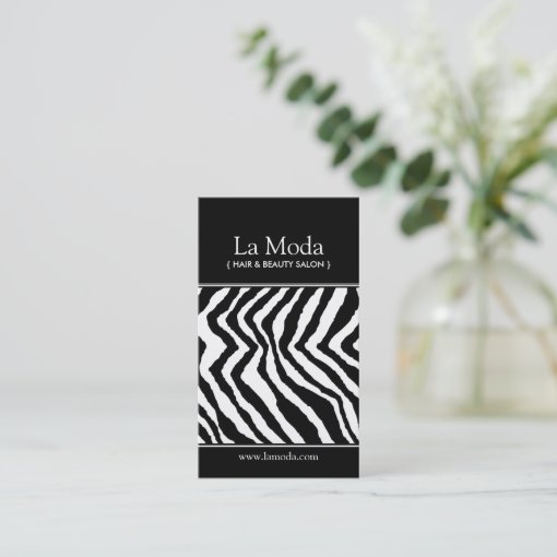 Zebra Print Salon Business Cards | Zazzle