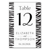 Zebra Print, Stripes, Black And White, Wedding Table Number | Zazzle