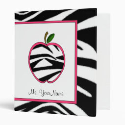 Zebra Print Teacher Binder | Zazzle