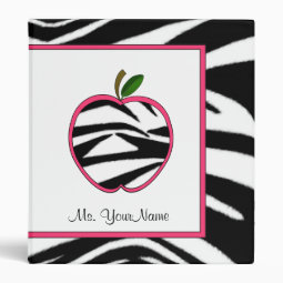 Zebra Print Teacher Binder | Zazzle