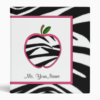 Zebra Print Teacher Binder | Zazzle