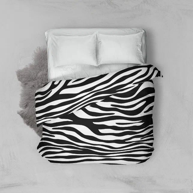 Zebra Print, Zebra Stripes, Black And White Duvet Cover | Zazzle