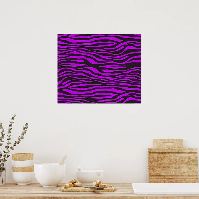 Zebra Print, Zebra Stripes, Purple Zebra, Jungle Poster | Zazzle