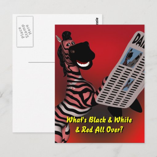 Zebra Riddle Postcard | Zazzle