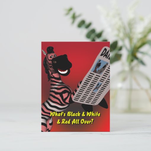 Zebra Riddle Postcard | Zazzle
