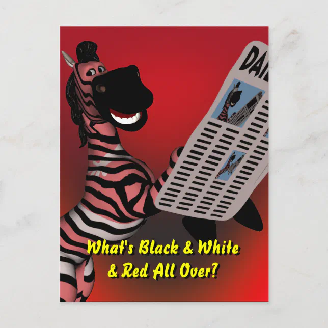 Zebra Riddle Postcard | Zazzle