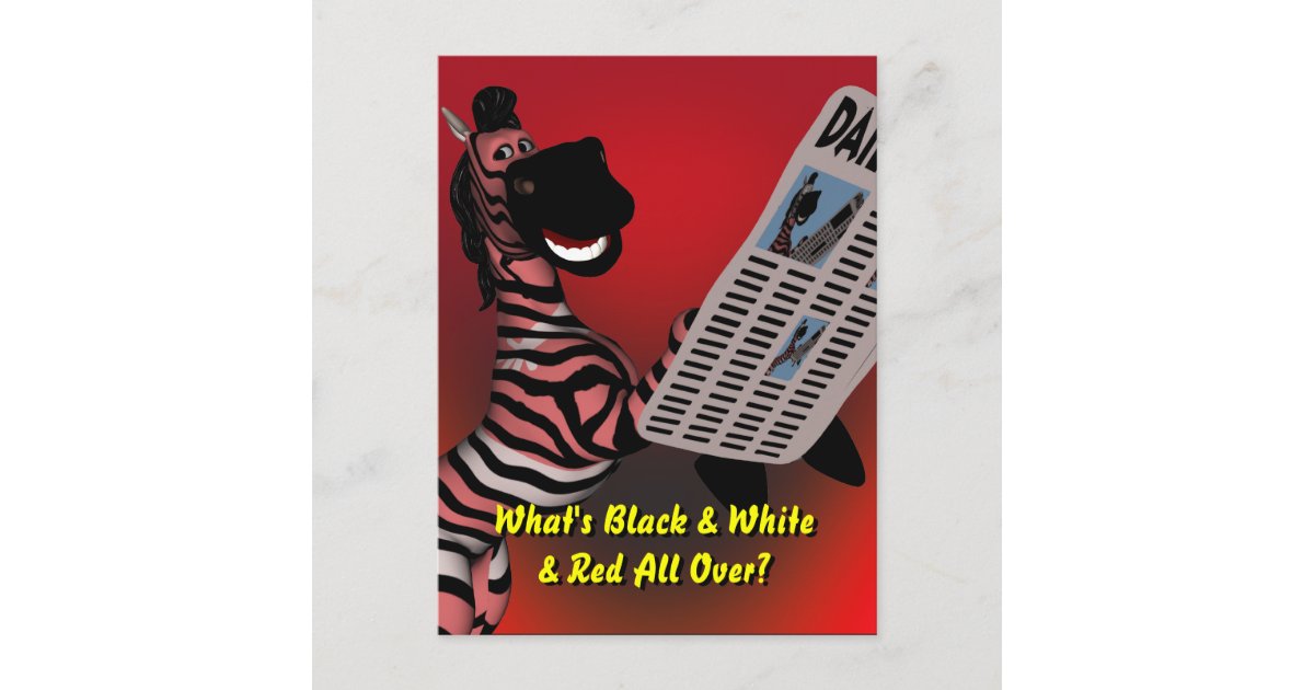 Zebra Riddle Postcard | Zazzle