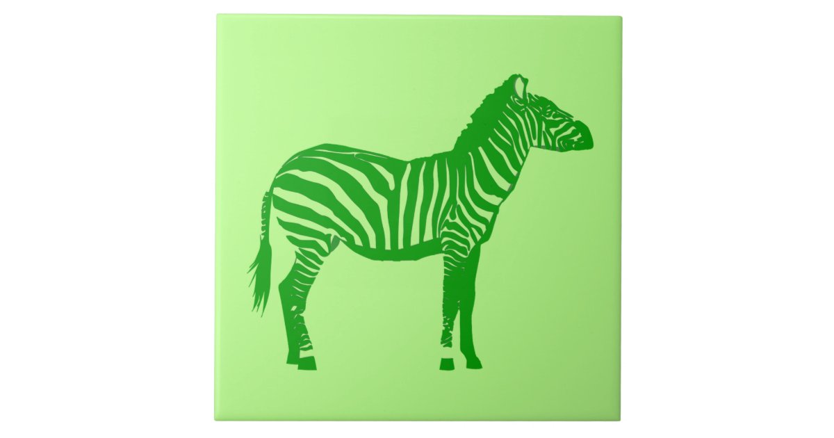 Zebra - Shades of Lime Green Tile | Zazzle
