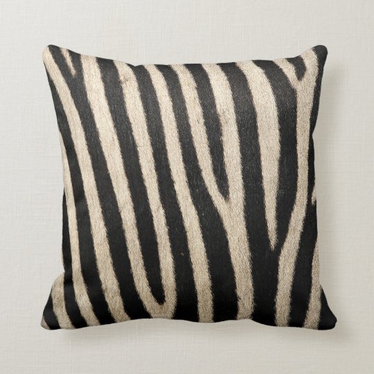 Zebra Skin Animal Faux Fur Pattern Throw Pillow | Zazzle.com