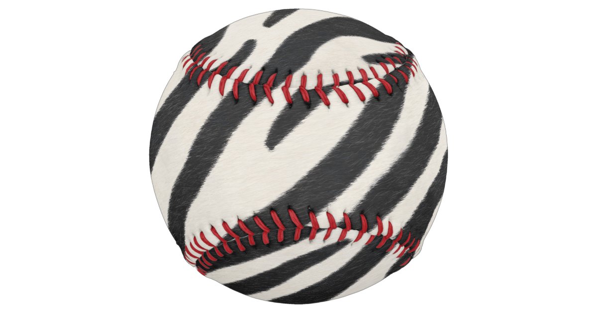 Zebra Skin Realistic Animal Print Exotic Species Softball | Zazzle