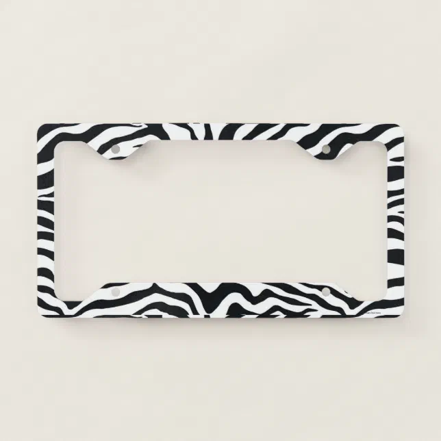 Zebra Stripes Animal Print License Plate Frame | Zazzle