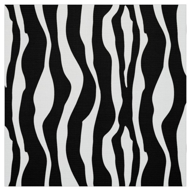 Zebra Print - Black and White Fabric | Zazzle