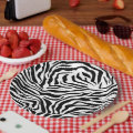 Zebra Stripes Black And White Wild Animal Print Paper Plates | Zazzle