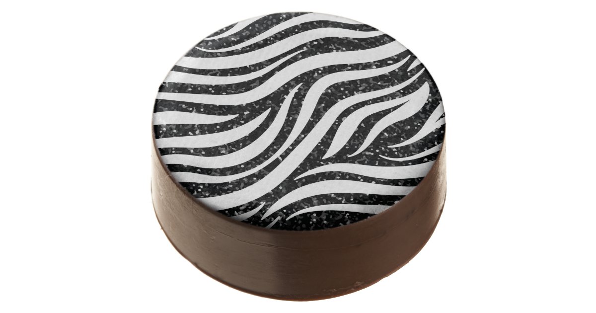 Zebra Stripes Black Glitter Wild Animals Print Chocolate Covered Oreo ...