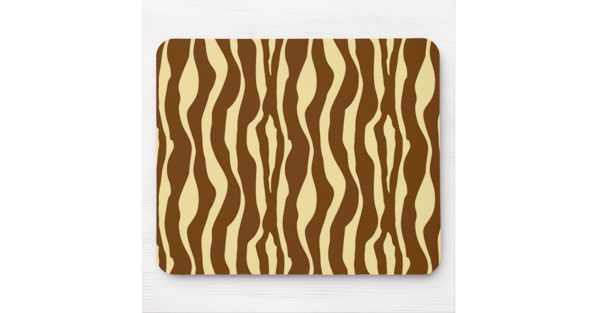 Zebra stripes - Chocolate Brown and Camel Tan Mouse Pad | Zazzle