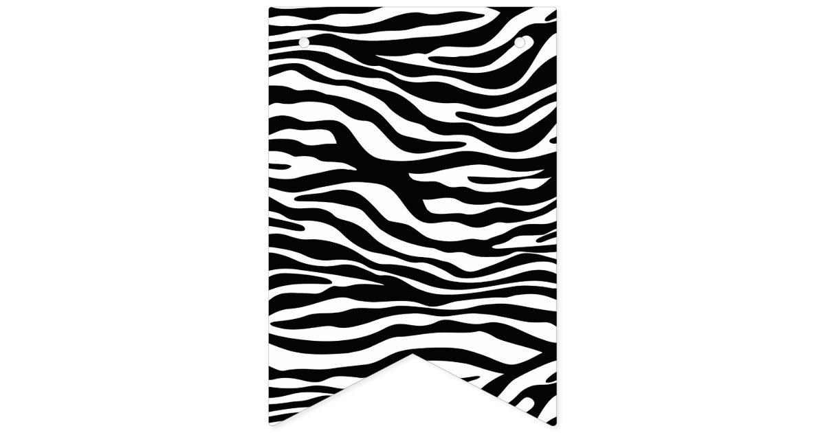 Zebra stripes pattern black & white + your ideas bunting flags | Zazzle
