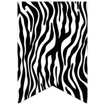 Zebra stripes pattern black & white + your ideas bunting flags | Zazzle